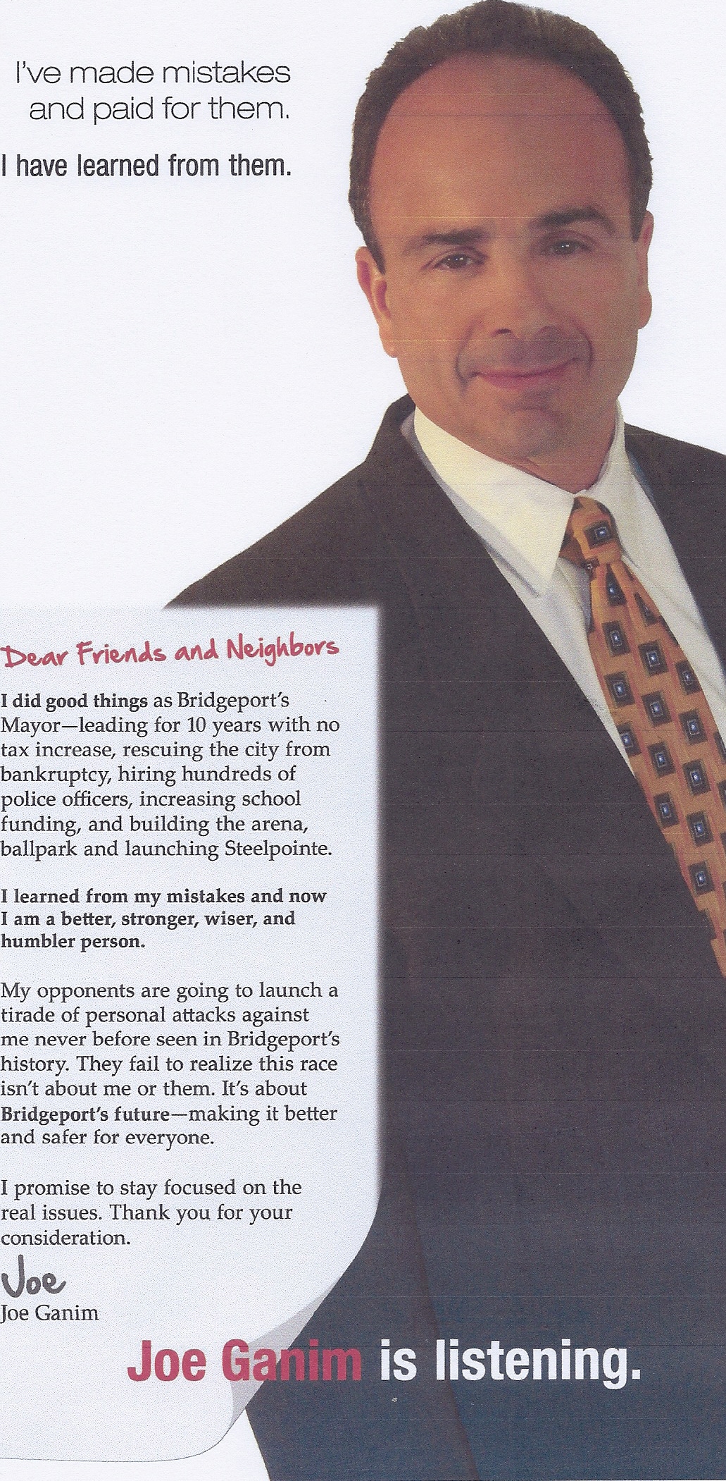 Ganim’s First Mailer: ‘Made Mistakes, Paid For Them’–Were They Mistakes ...