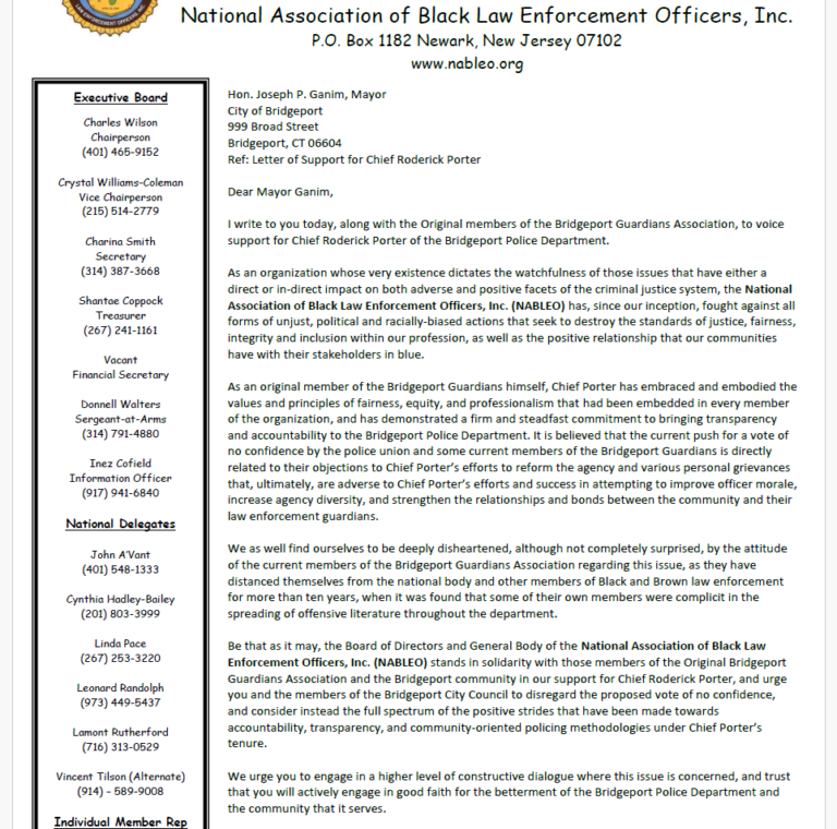 In Response To Union Complaints, Police Alliances Back Chief Porter’s ...